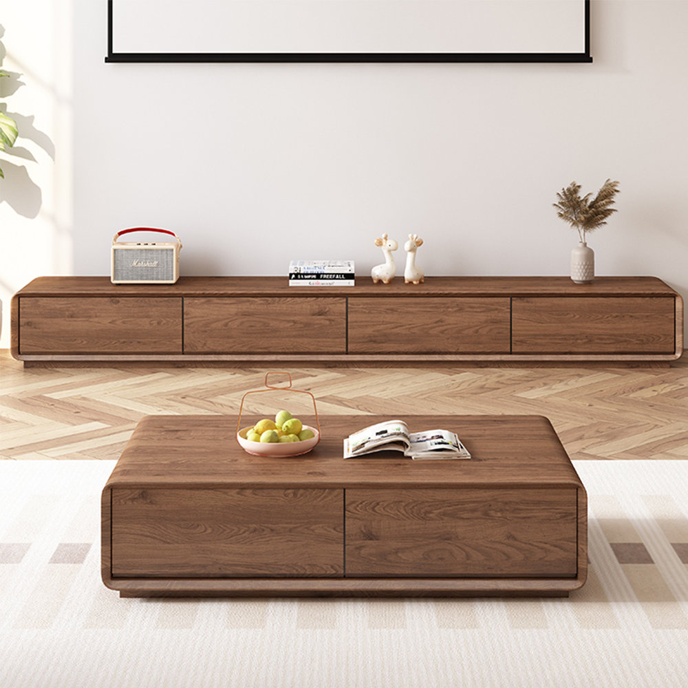 Aurora Craft EO Grade Solid Wood Modern TV Stand Coffee Table 70.86 ...