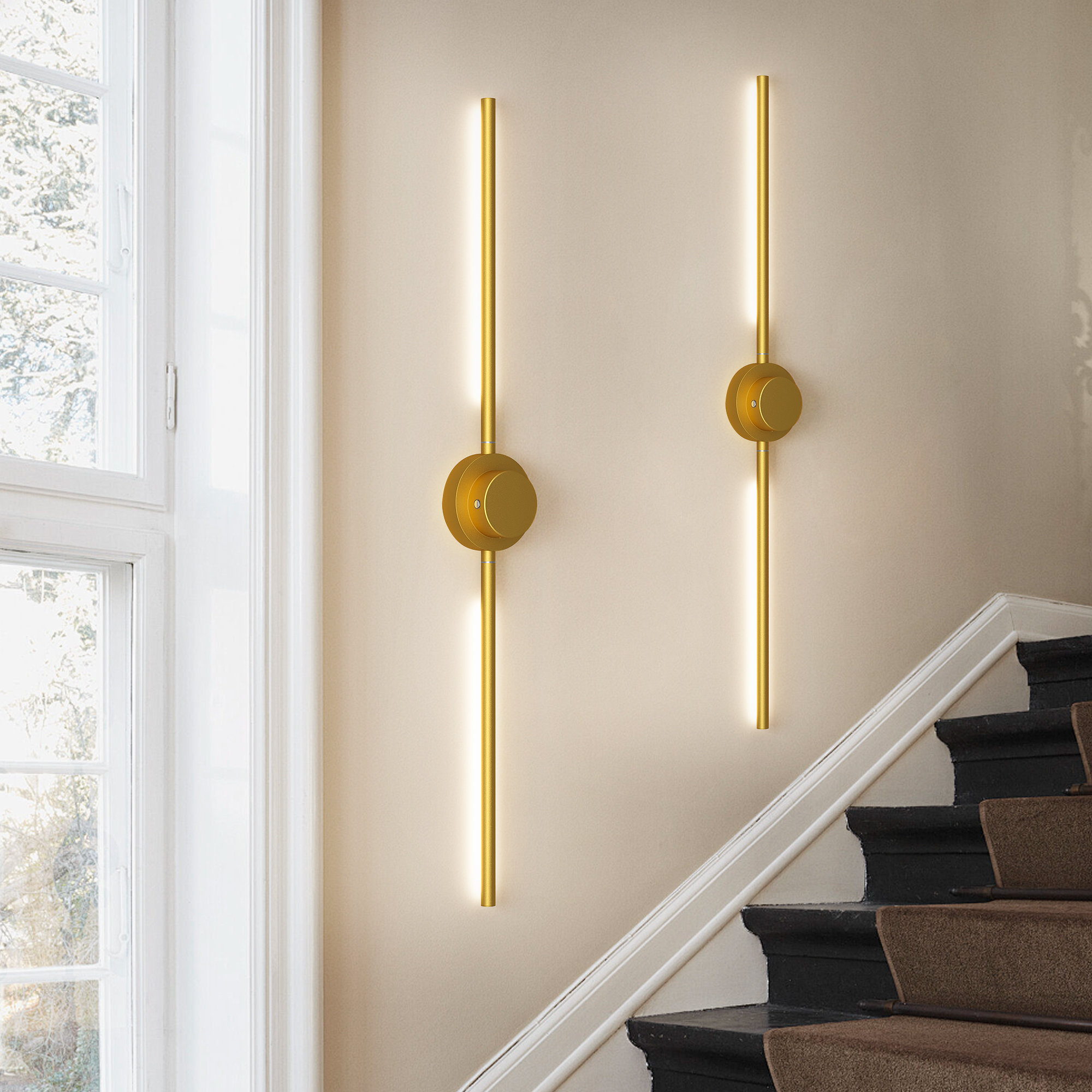 Mercer41 LED Dimmbale Flush Mounted Sconces, Battery Operated Wall ...