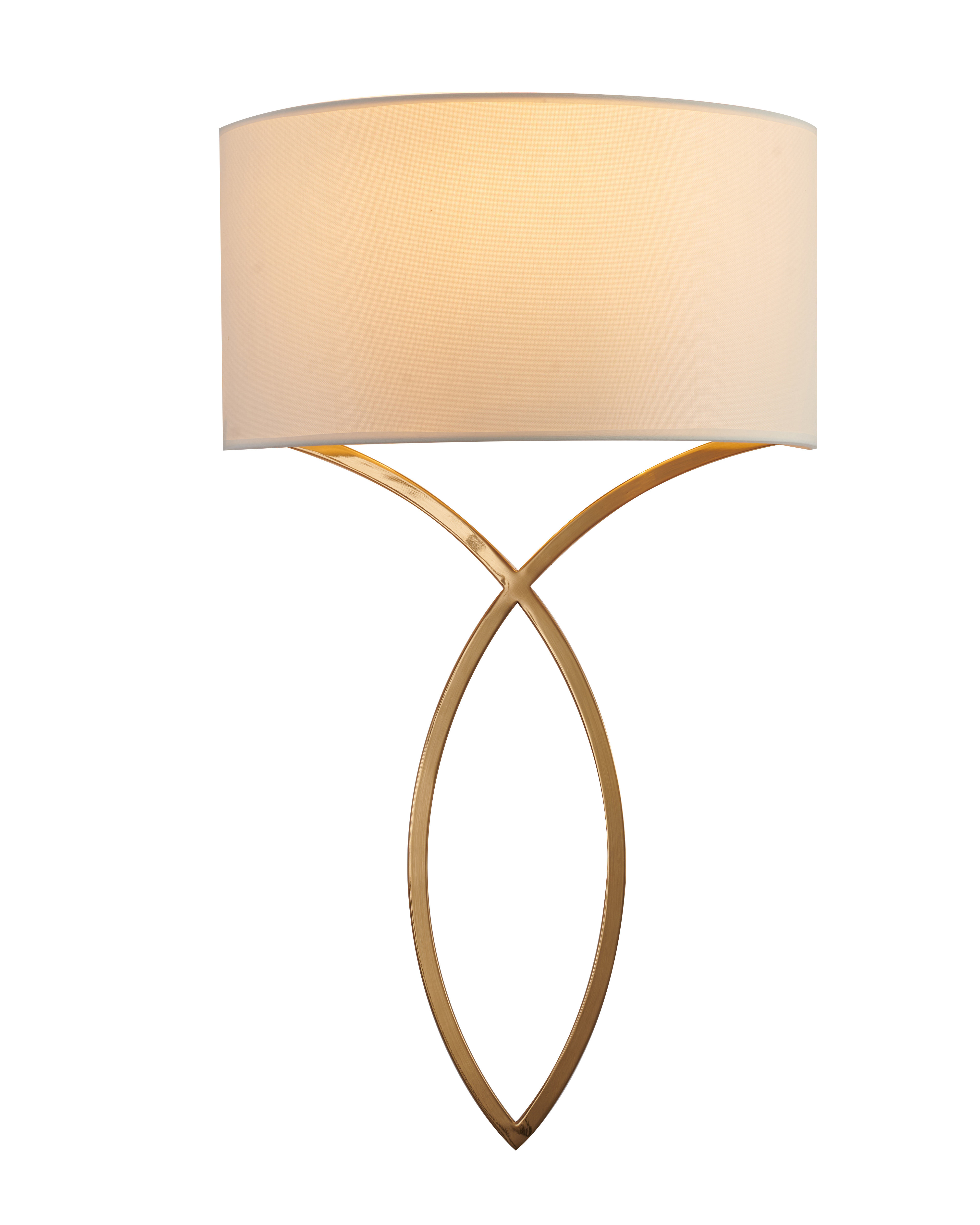 Everly Quinn 1 Light Gold Wall Sconce With White Shade | Wayfair