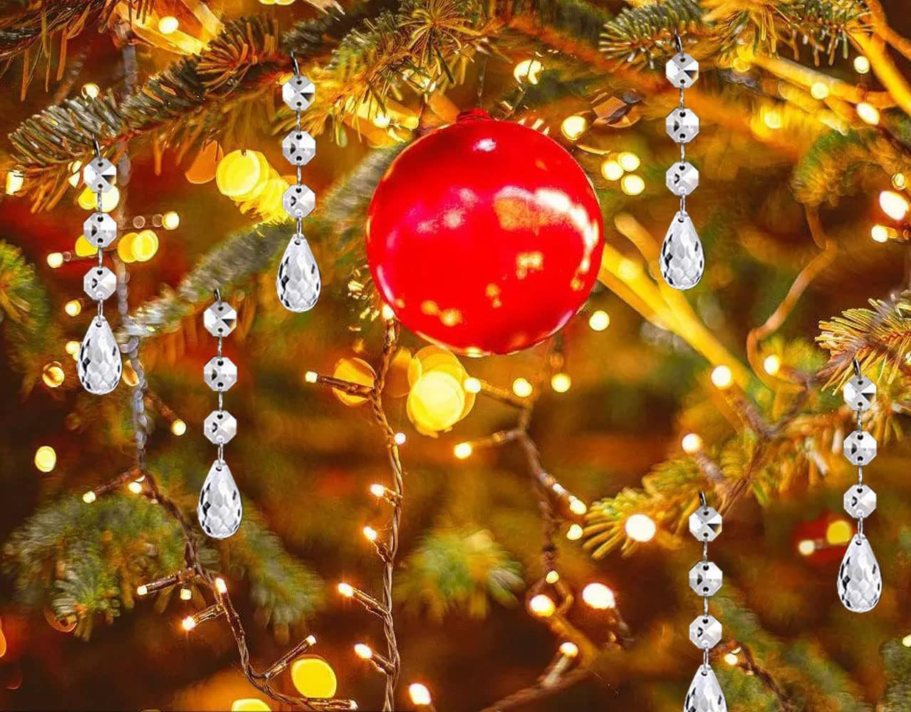 Artmeer 30-Pack Acrylic Crystal Christmas Ornament Strings (3.8 ...