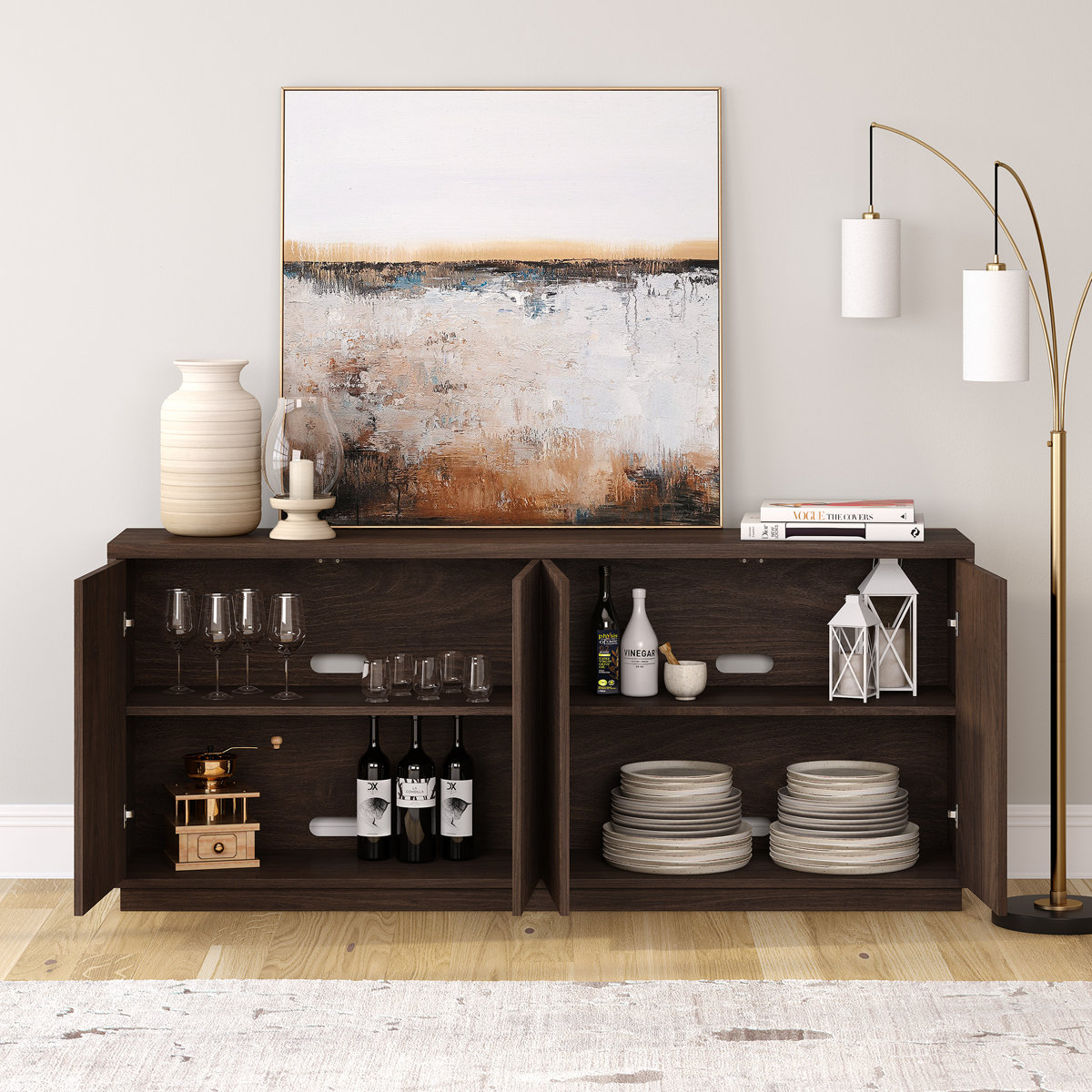 Wade Logan® Alston 68" Wide Rectangular Buffet Table & Reviews | Wayfair