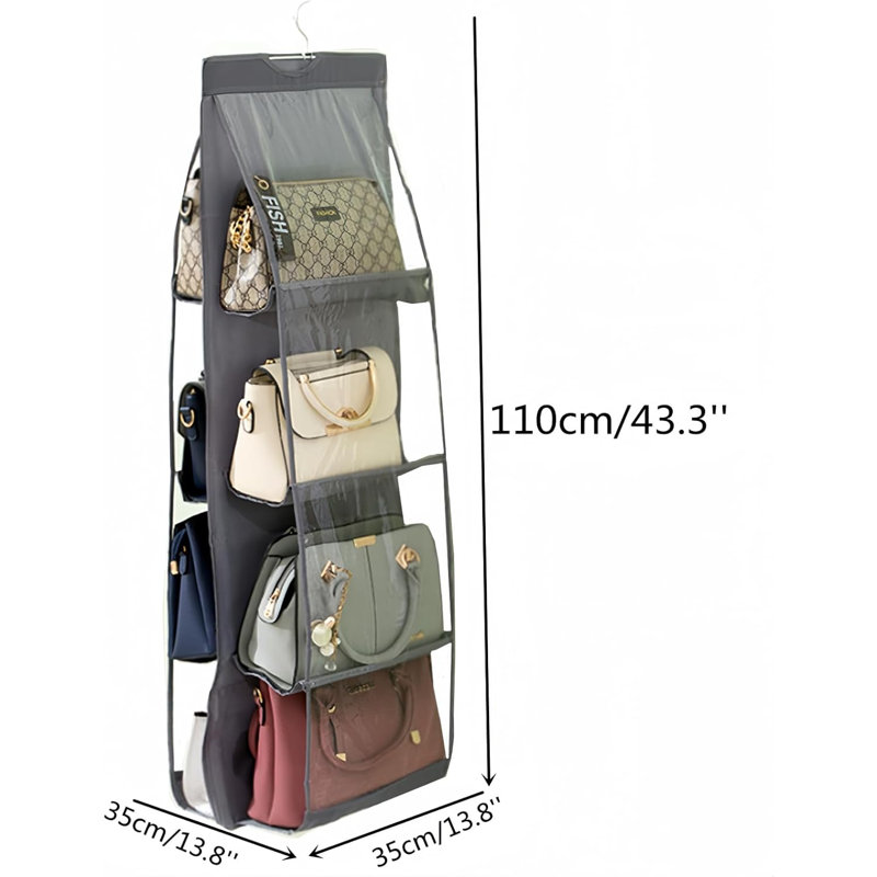 Rebrilliant 2 Pcs 8 Pockets Hanging Purse Handbag Organizer Clear ...