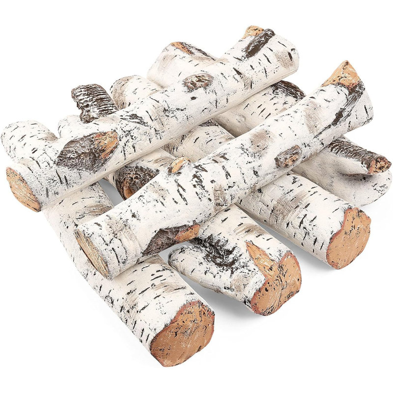 G & R PLUMBING ENTERPRISES, INC. Gas Fireplace Logs, Birch Logs 6pcs ...