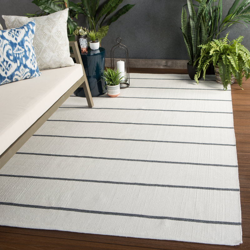AllModern Foundry Flatweave Recycled P.E.T. Striped Indoor/Outdoor Rug ...