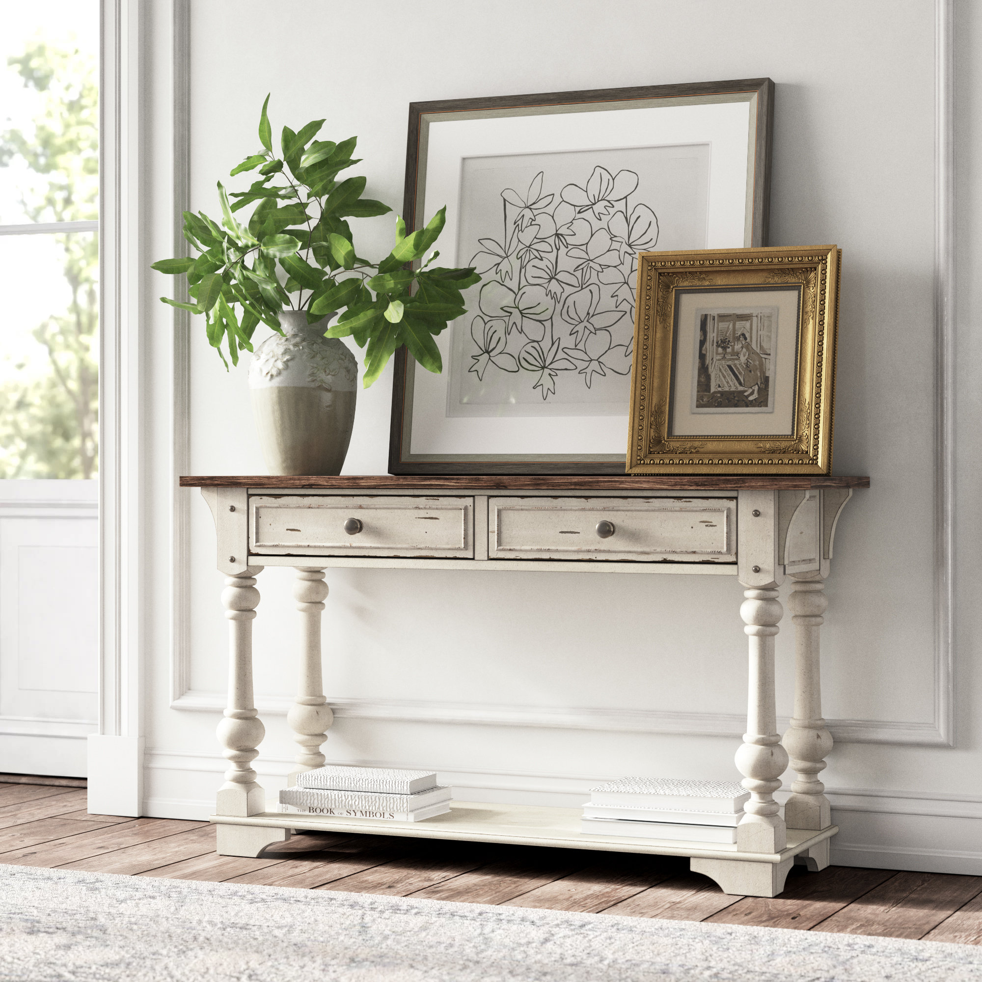 Laurel Foundry Modern Farmhouse® Hexham 52" Solid Wood Console Table ...
