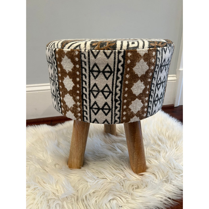 Foundry Select Handmade Round Upholstered Cloth Stool - Wayfair Canada