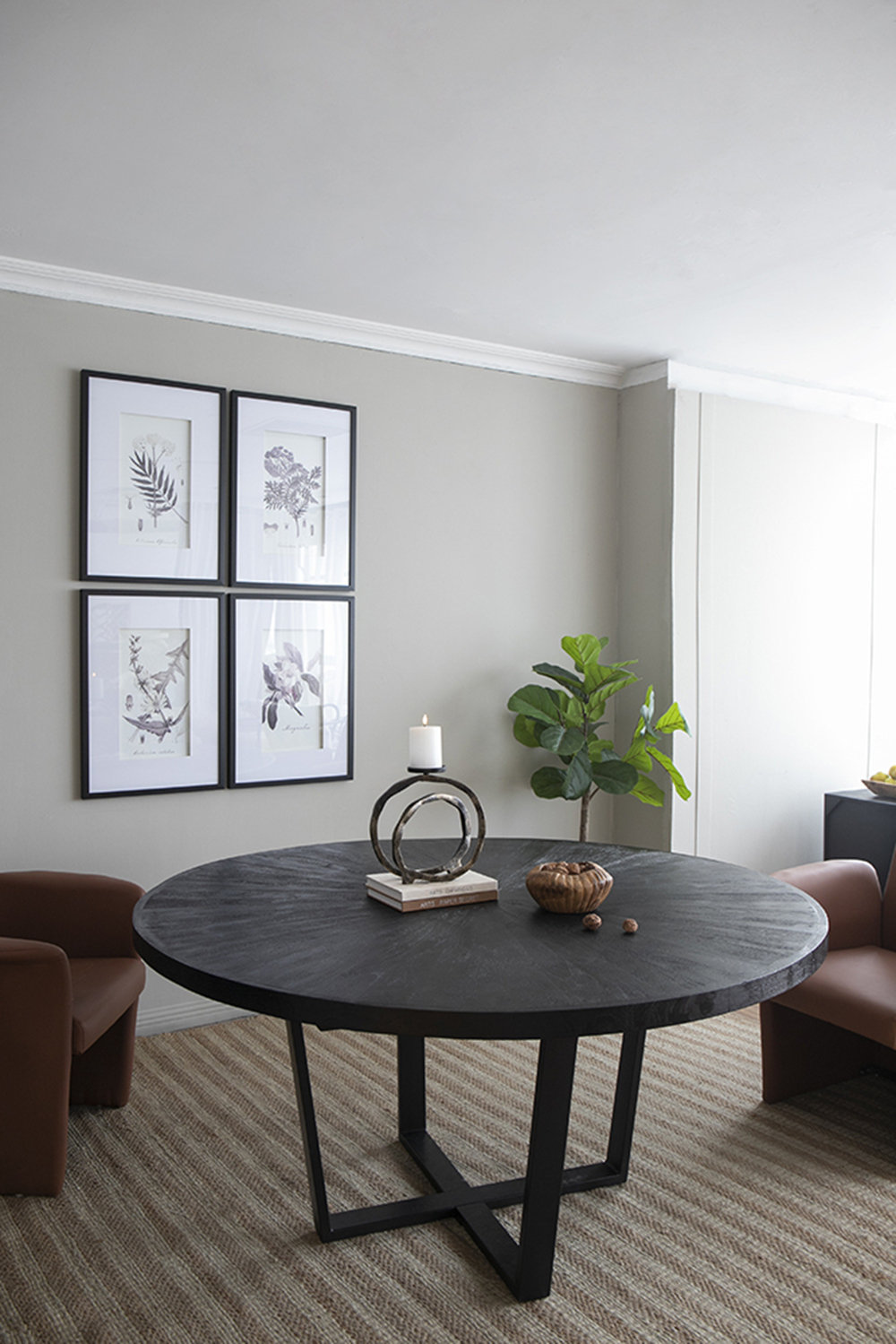 17 Stories Channing Acacia Wood Dining Table with Cross-Legged Frame ...