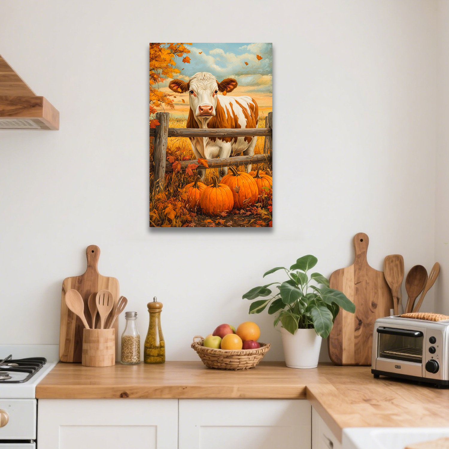 The Holiday Aisle® Farmhouse Highland Cow Wall Art Rustic Butterfly Cow ...