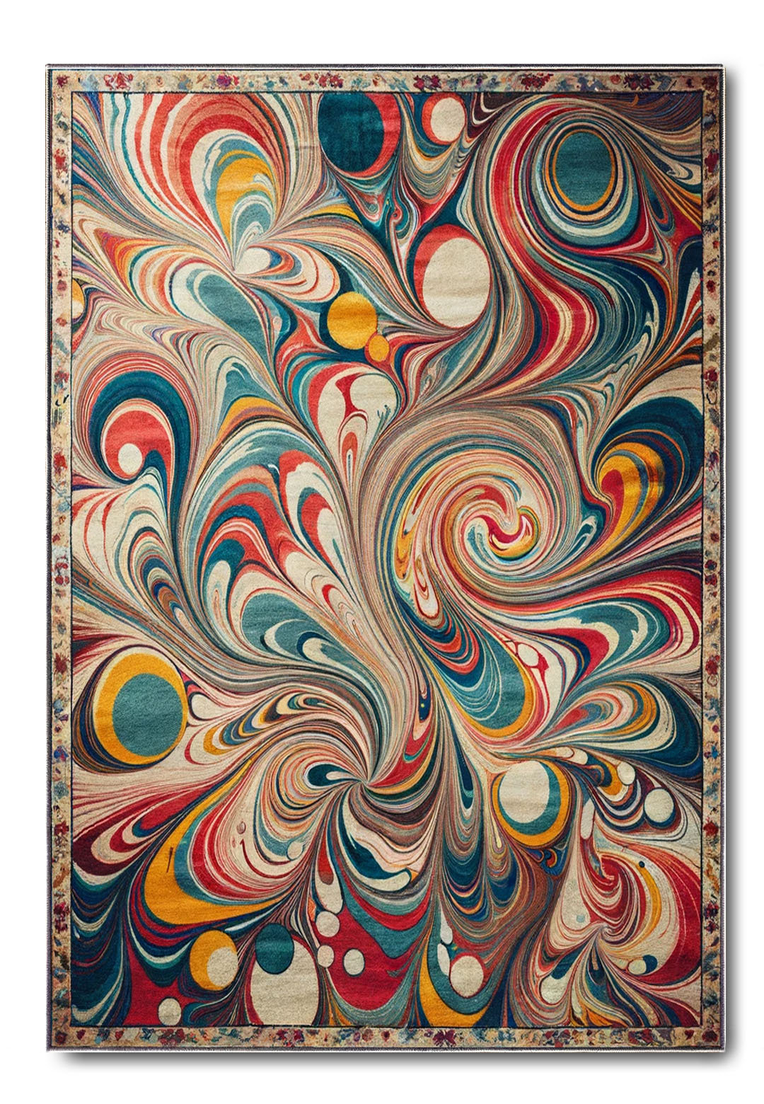 Orren Ellis Marbling Colorful Machine Printed Chenille Area Rug | Wayfair