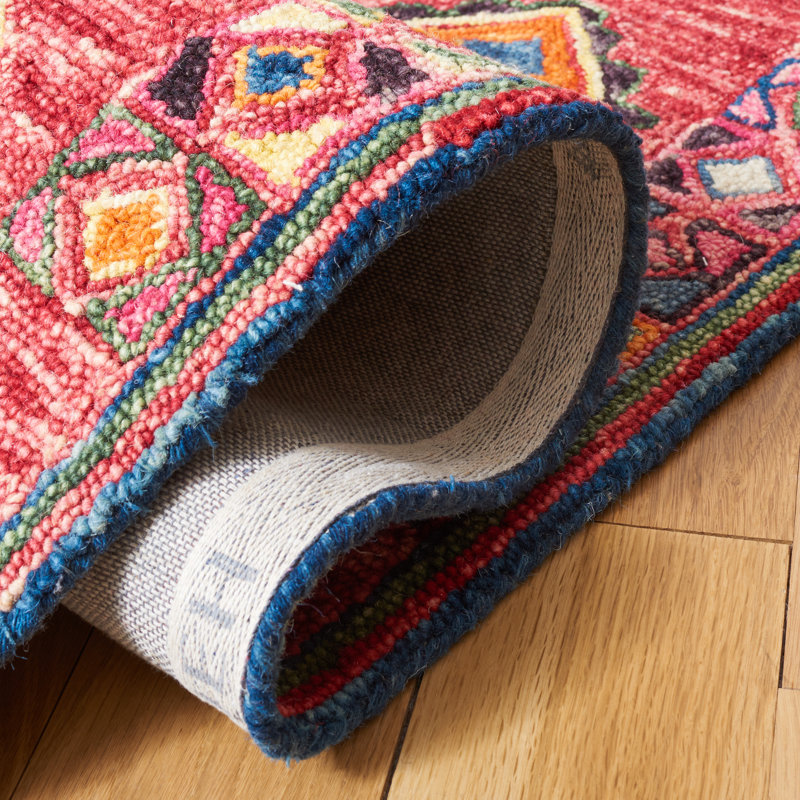 Langley Street Handmade Hand Tufted Pink/Turquoise/Brown/Yellow Rug ...