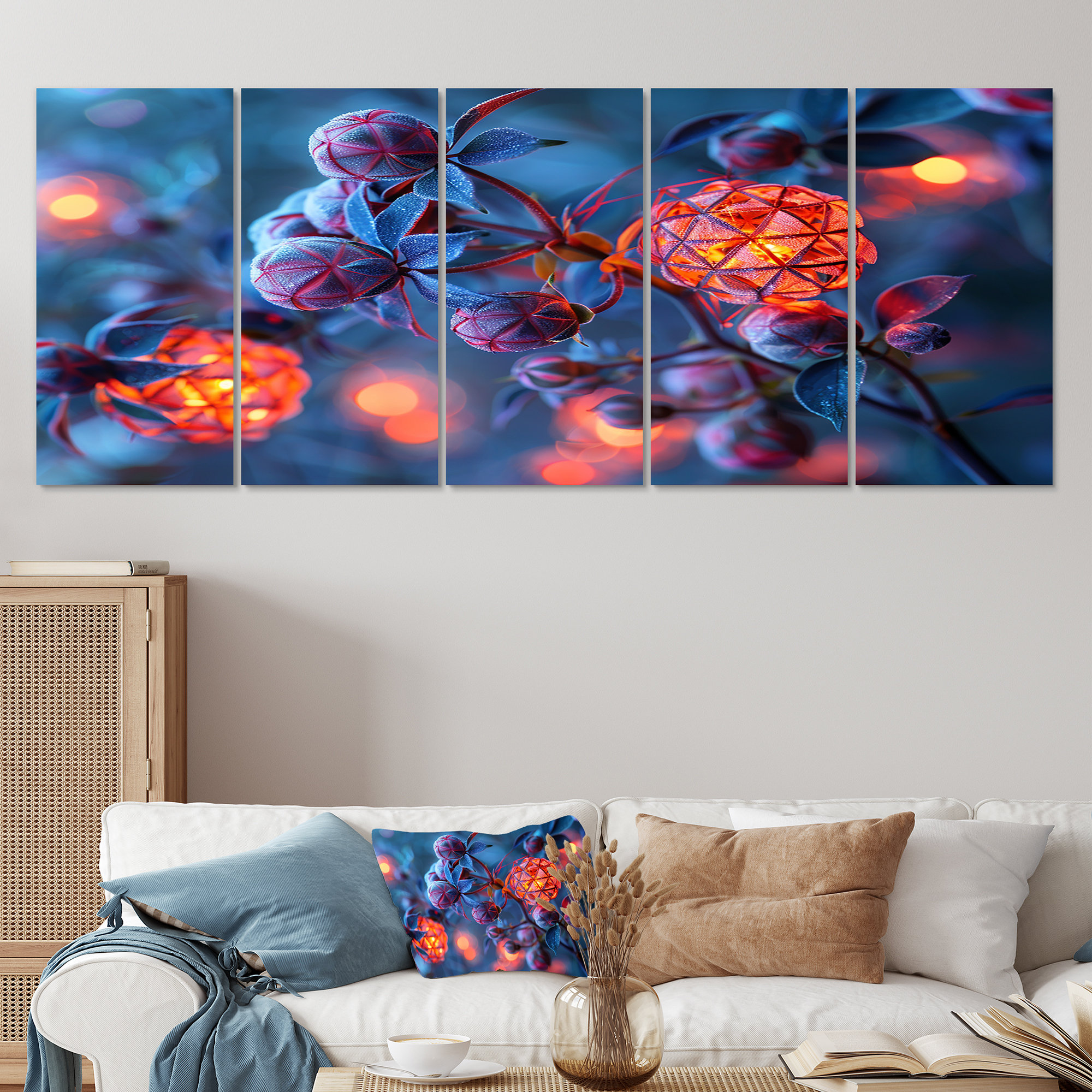 Design Art Cosmic Berries On Galactic Tree - Botanicals Wall Art For ...