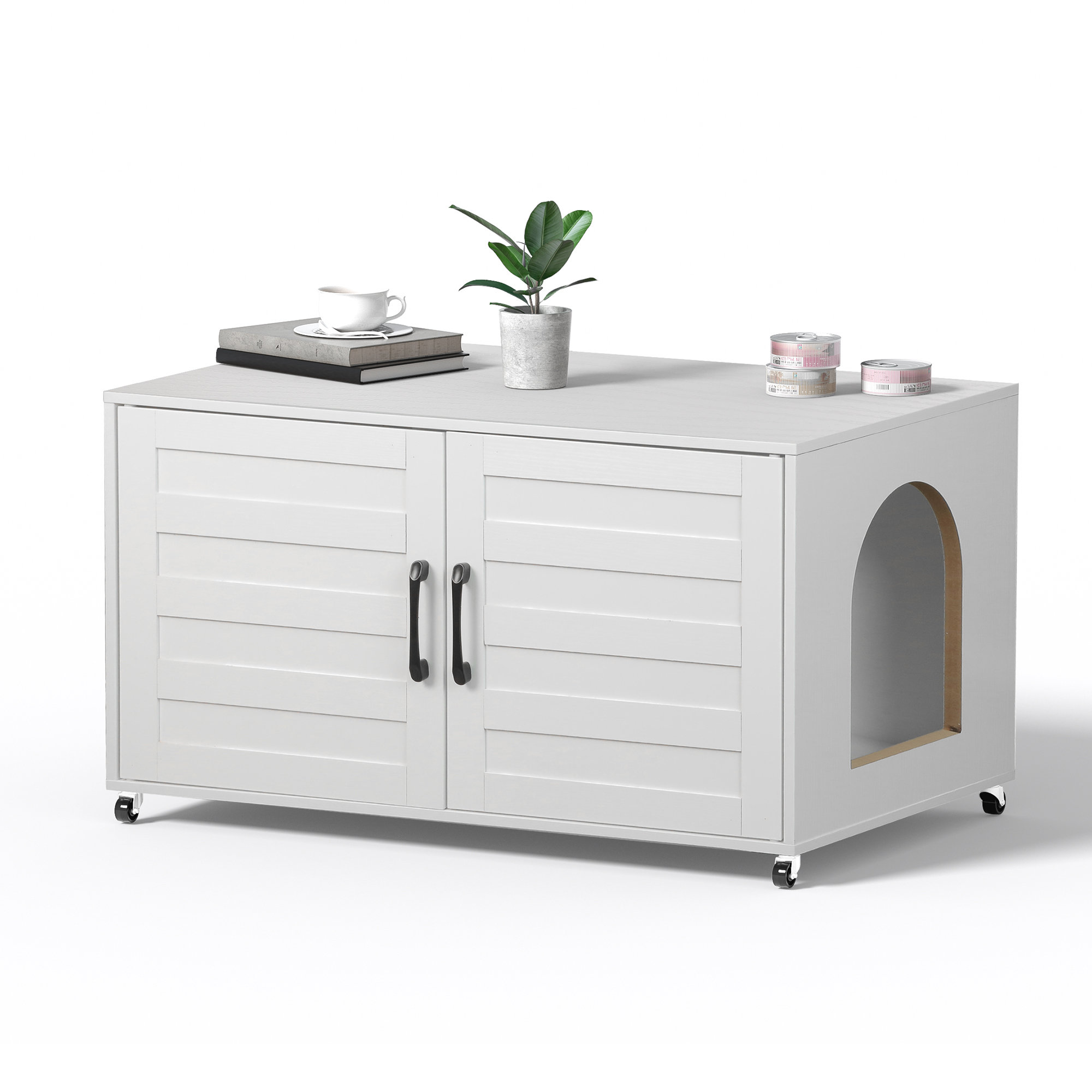 Tucker Murphy Pet™ Cat Litter Box Enclosure,litter Box Furniture Hidden ...