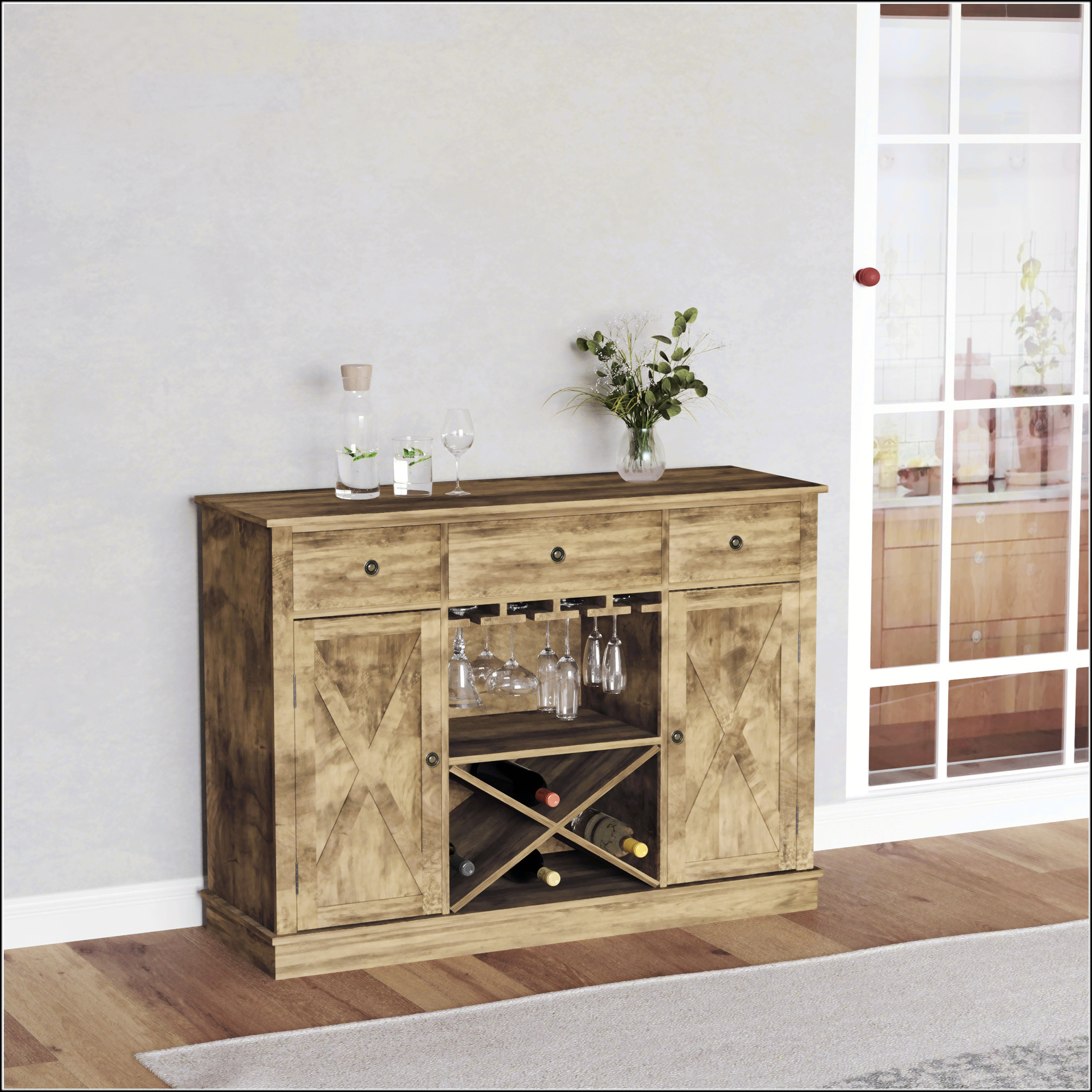 Gracie Oaks Farmhouse Coffee Bar Cabinet | Wayfair