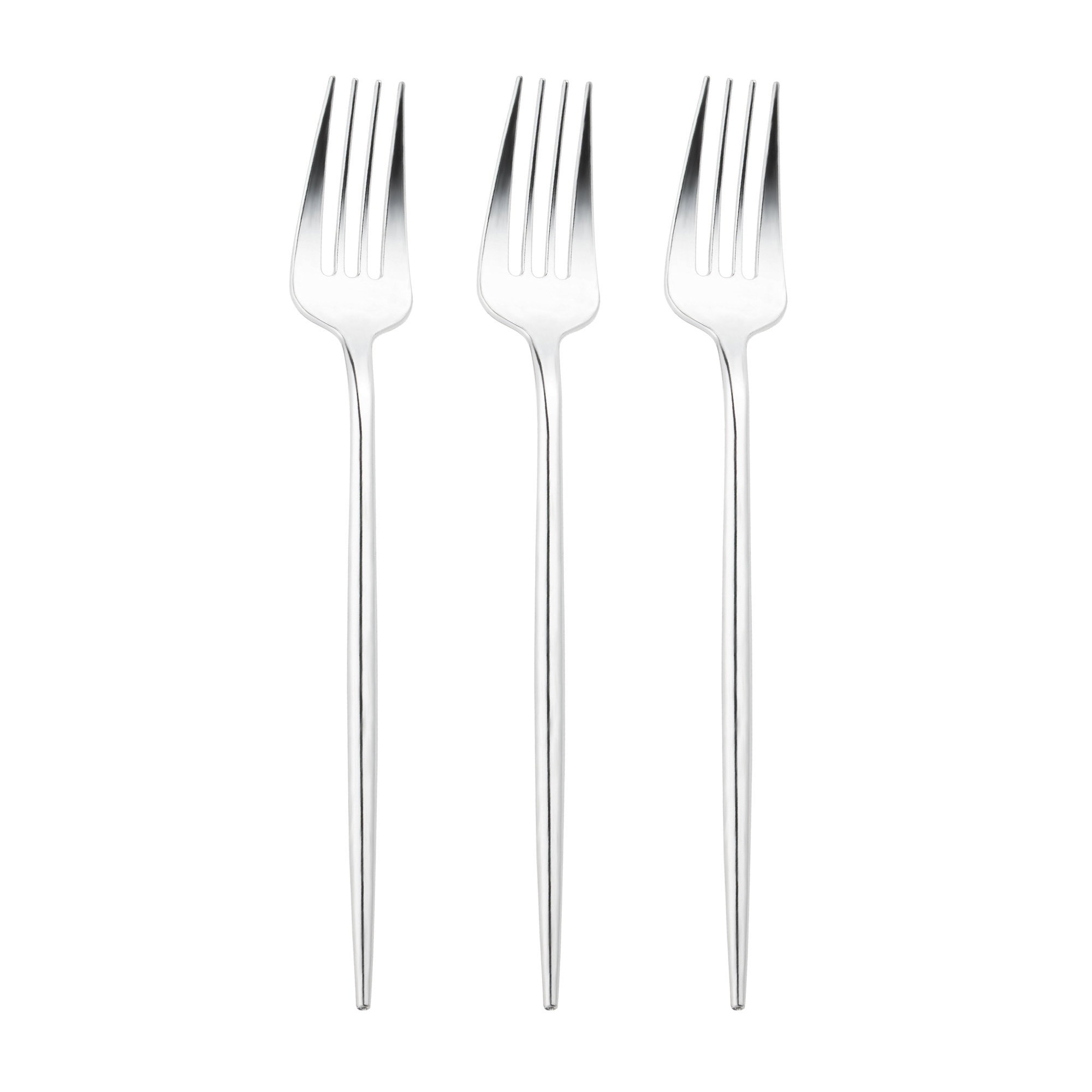 Smarty Had a Party Shiny Silver Moderno Disposable Plastic Dinner Forks ...