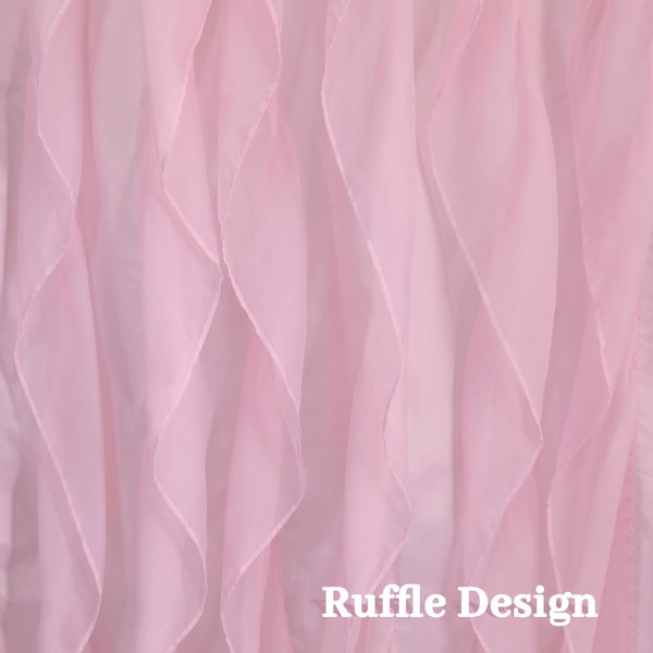Mercer41 Pink Ruffle Shower Curtains For Bathroom Farmhouse Sheer ...