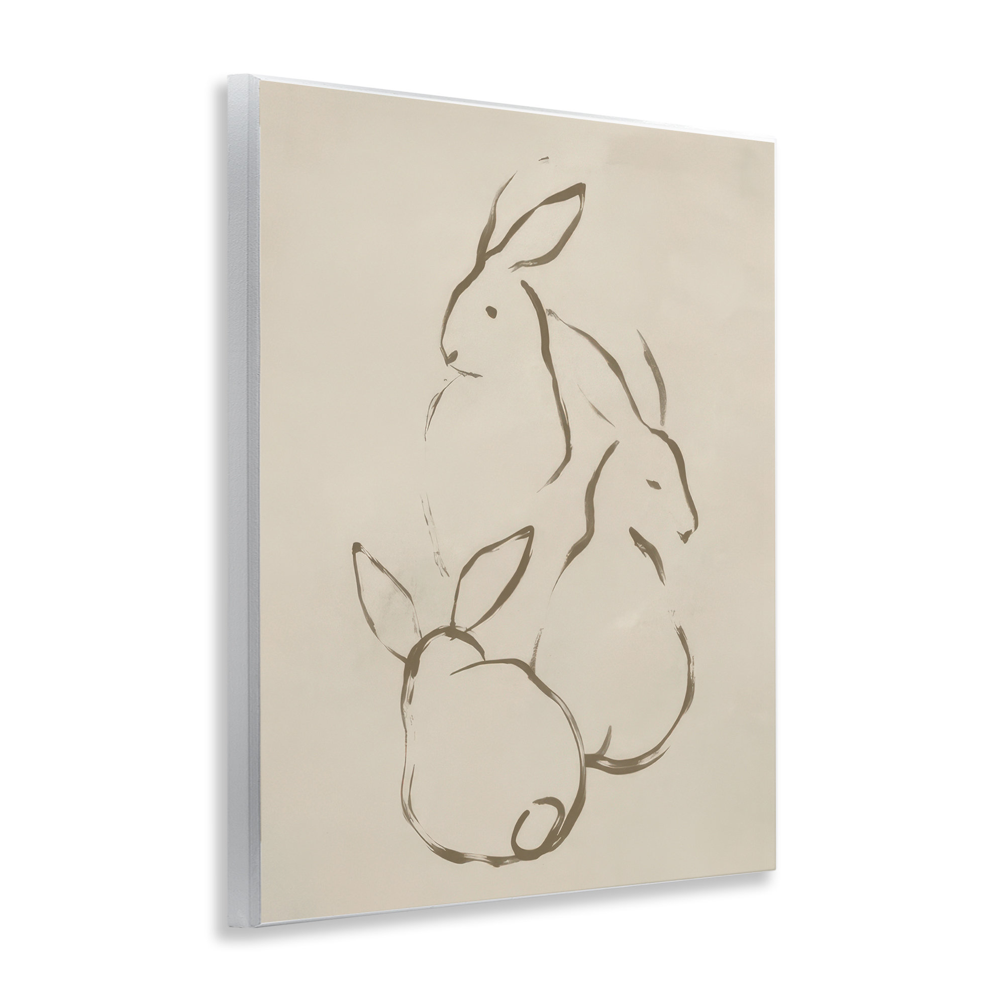 Ebern Designs Earthtone Rabbit Sketch Wall Plaque Art by June Erica ...