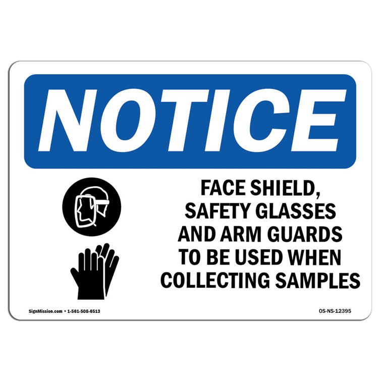 SignMission Face Shields Safety Glasses Sign with Symbol | Wayfair