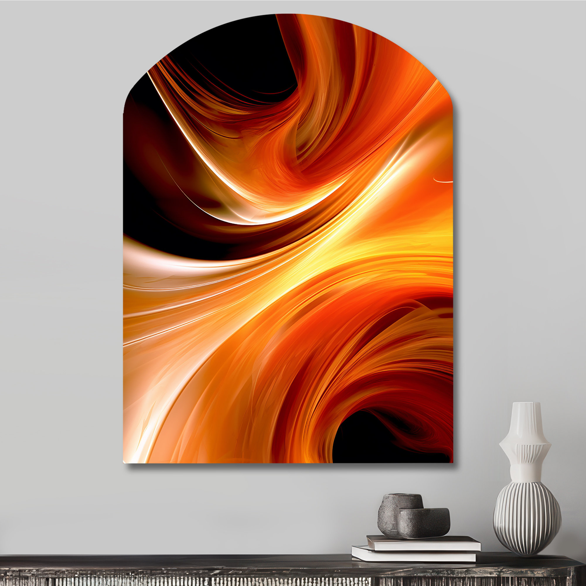 Design Art Orange Abstract Warm Fractal Design IV - Asymmetrical ...