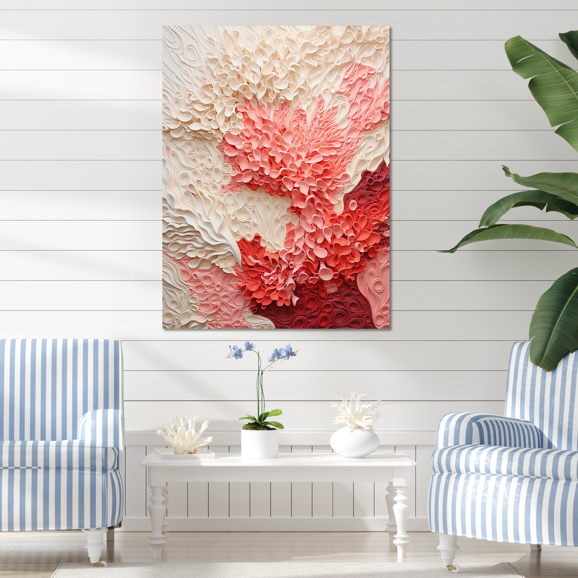 Wade Logan Beige And Pink Coral Collage - Coral Wall Art Prints ...