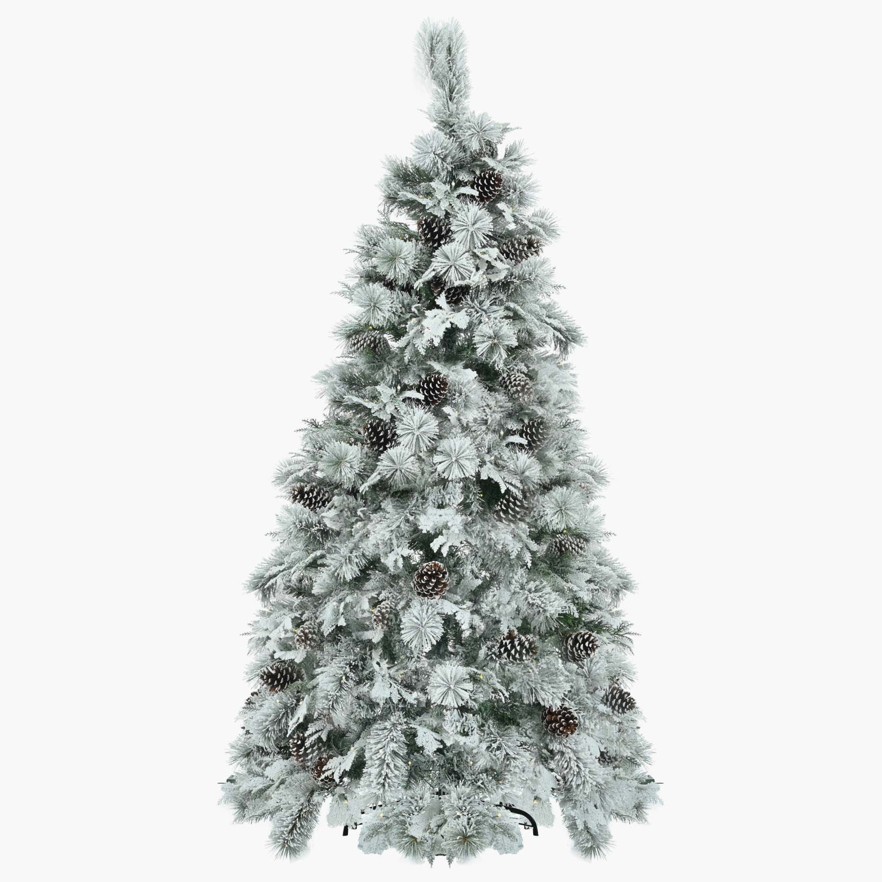 The Holiday Aisle® 6FT Pre-Lit Spruce Snow Flocked Christmas Tree with ...