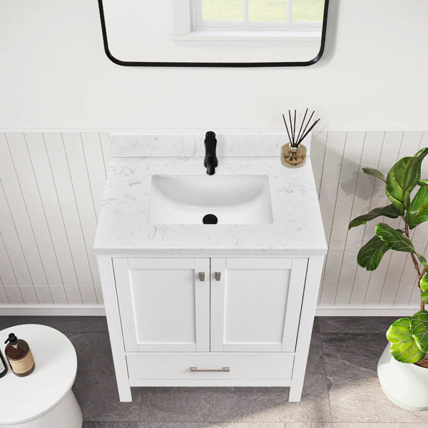 Enyibath 30 Inch Engineered Stone Bathroom Vanity Top With Sink | Wayfair