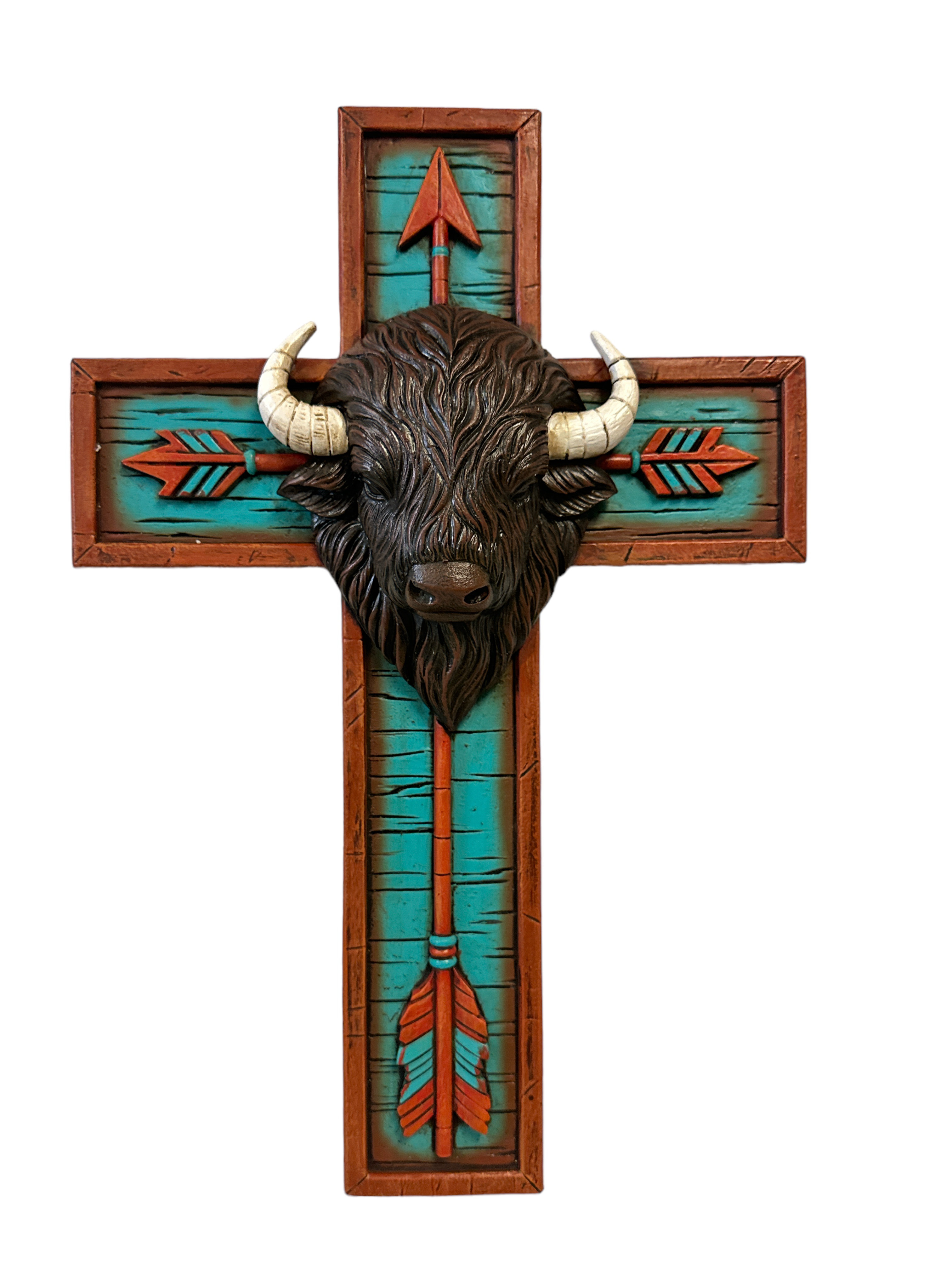 Bungalow Rose North American Brown Bison Head Southwestern Style Arrow ...