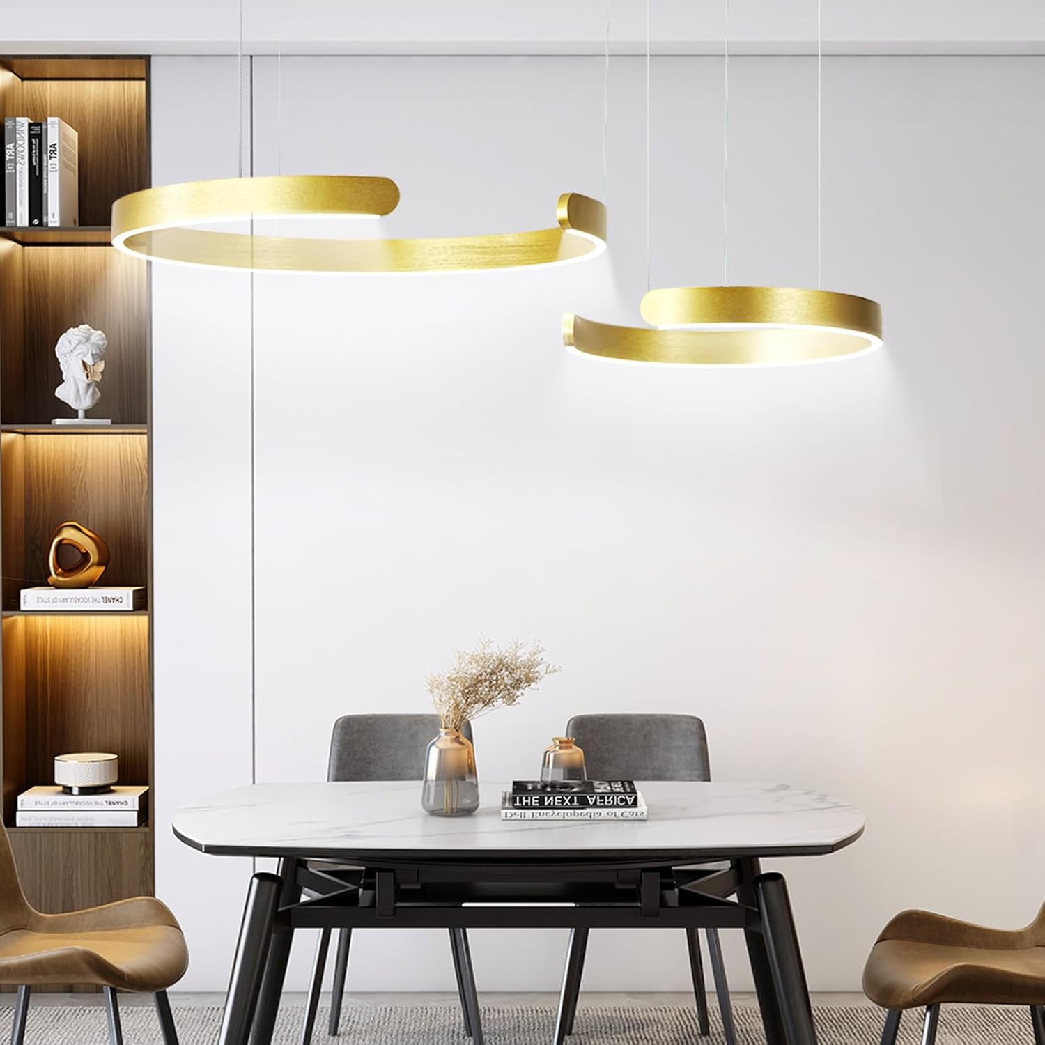 Everly Quinn Modern Round LED Chandelier With Dimmable Remote Control ...