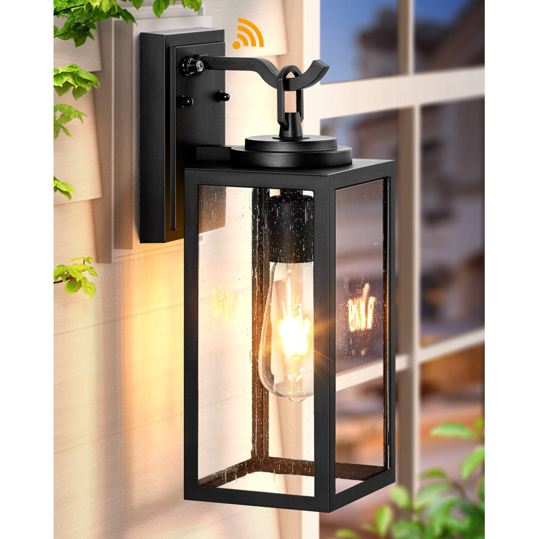 17 Stories Dusk to Dawn Sensor Outdoor Porch Light, Black Modern ...