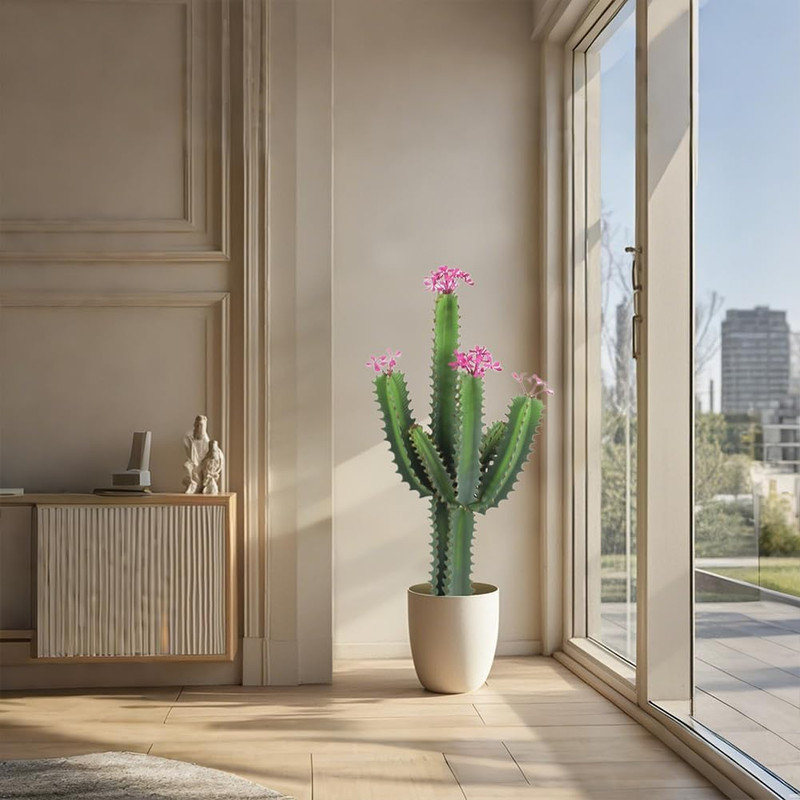 Primrue 3FT Artificial Saguaro Cactus in Pot, Realistic Fake Desert ...
