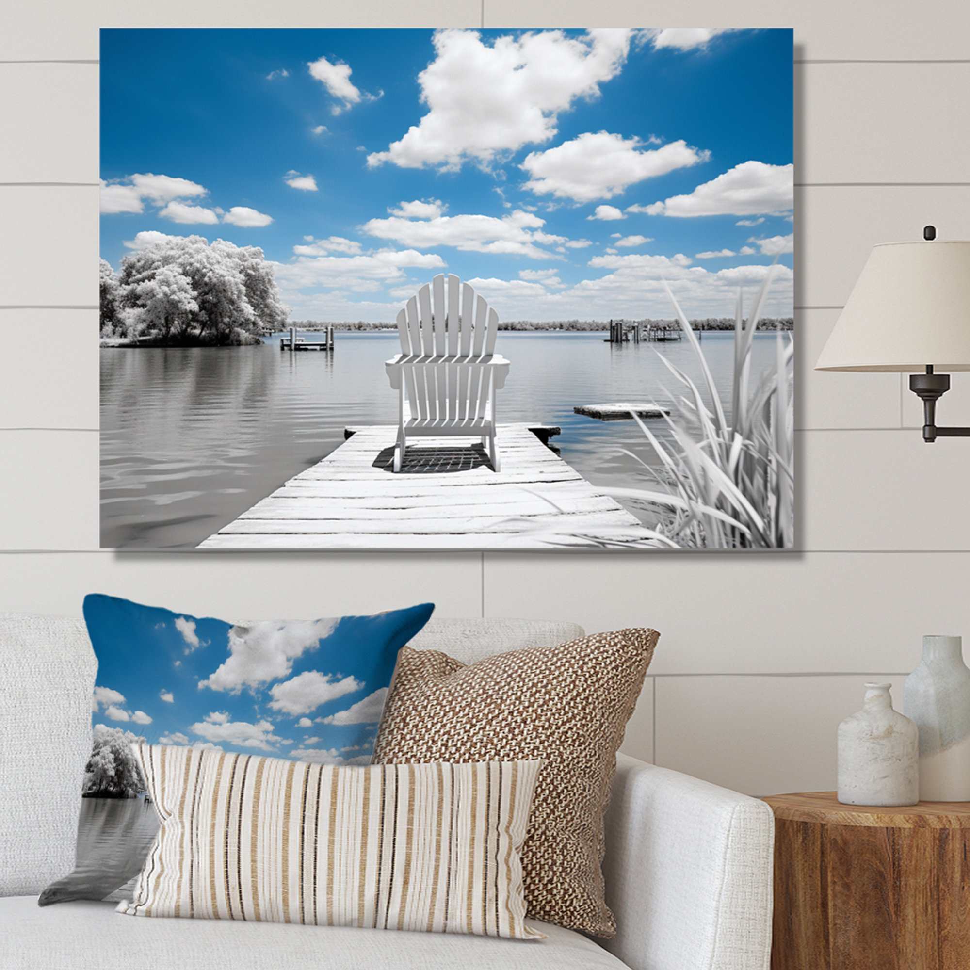 Dovecove Yokum Turquoise Lakehouse Pier Of Dreams III On Canvas Print ...