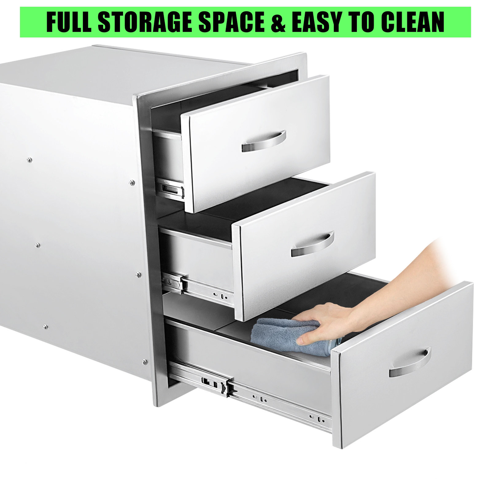 Latitude Run® Outdoor Kitchen Drawers Stainless Steel Bbq Drawers Flush ...