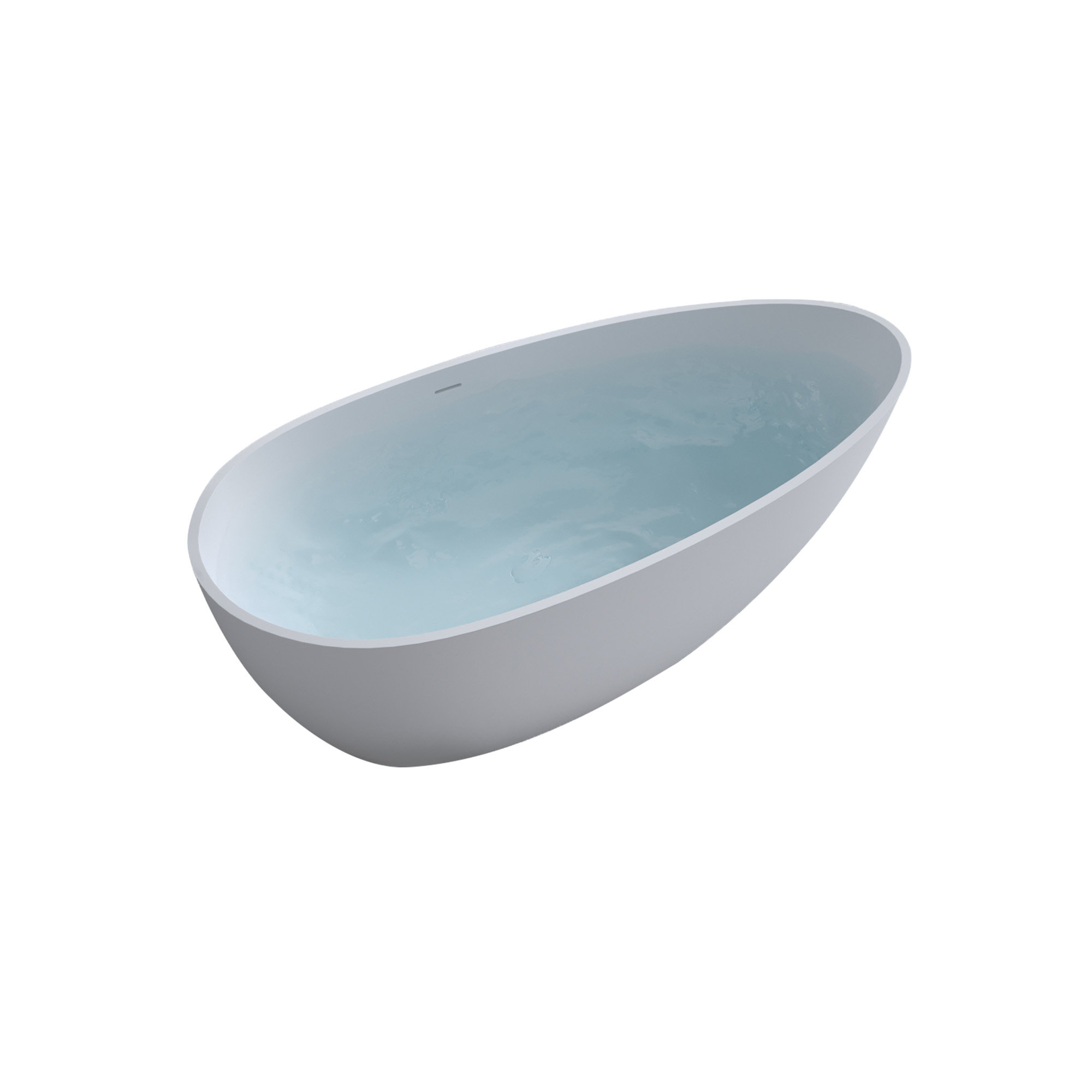 LIYU Solid Surface Matte Tub, Freestanding Solid Surface Resin Stone ...