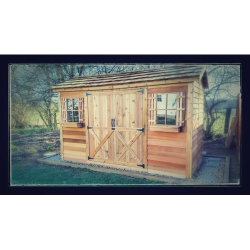 Cedarshed Longhouse 12 ft. W x 10 ft. D Western Red Cedar Wood Storage ...