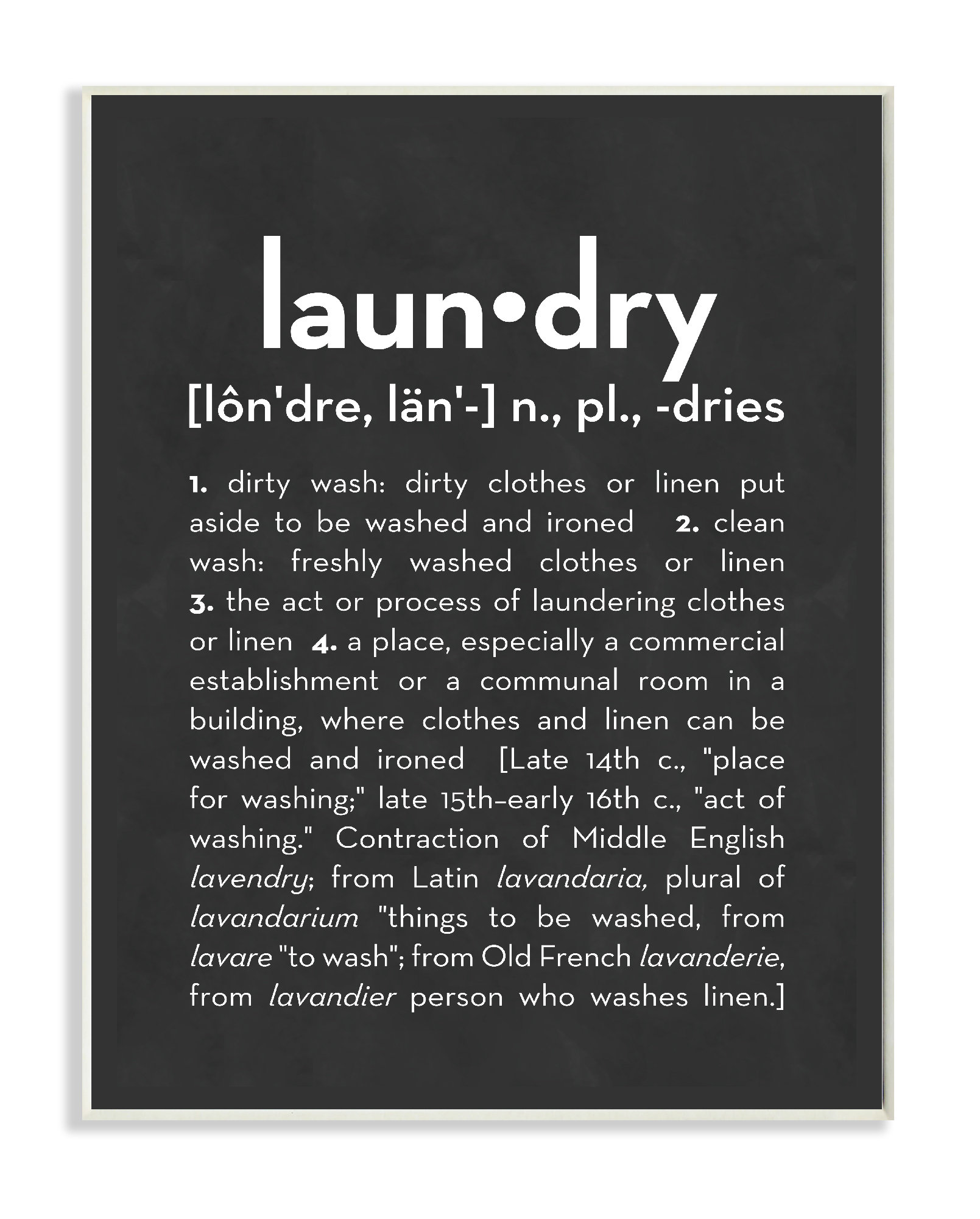 Stupell Industries Laundry Definition by Lettered and Lined - Textual ...