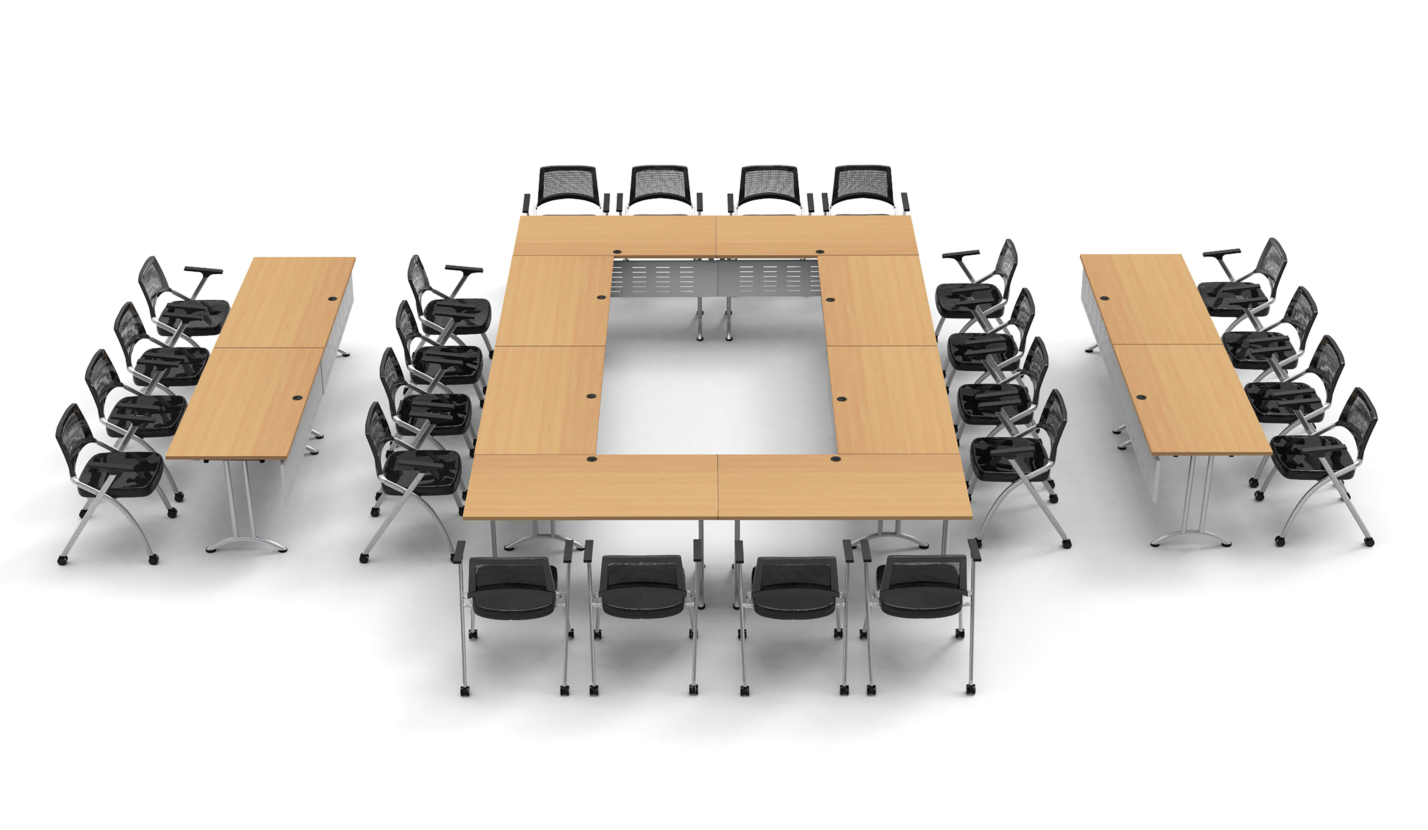 TeamWORK Tables 24 Person Training Meeting Seminar Tables with Modesty ...