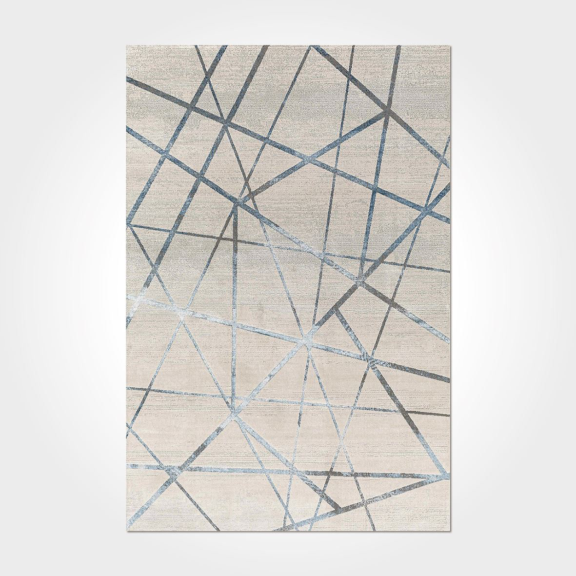 17 Stories Augie Abstract Machine Woven Wool/Cotton Area Rug in Blue ...