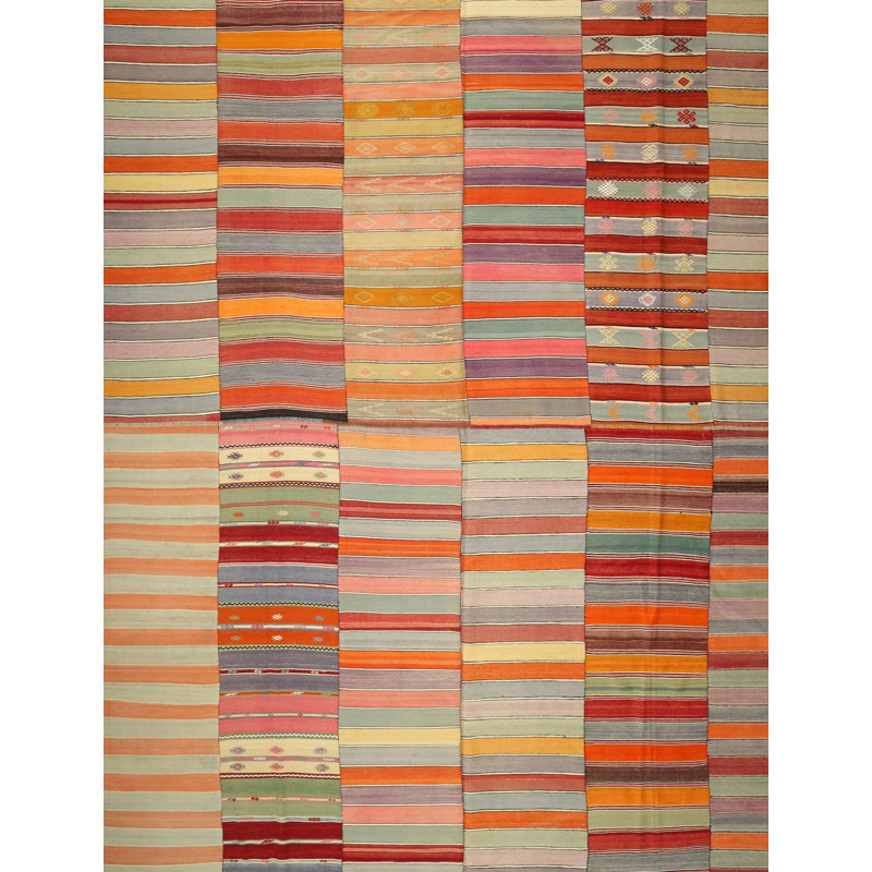World Menagerie Glenhaven Contemporary Yellow/Red/Pink Area Rug | Wayfair
