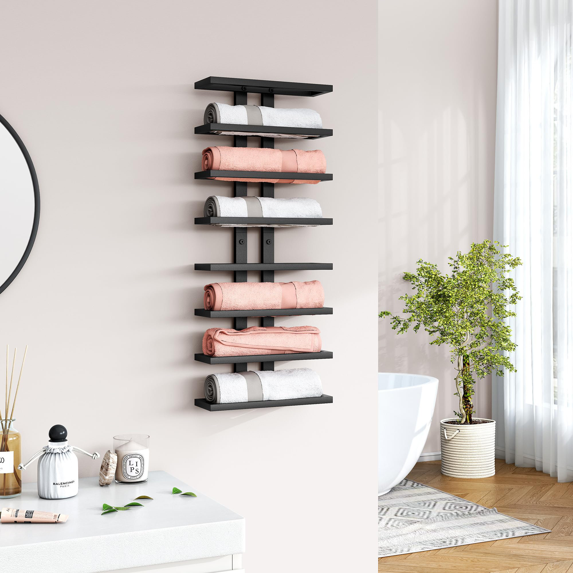 Latitude Run® 8 Tier Wall Mount Wine Rack, Metal Wine Rack For Wall ...