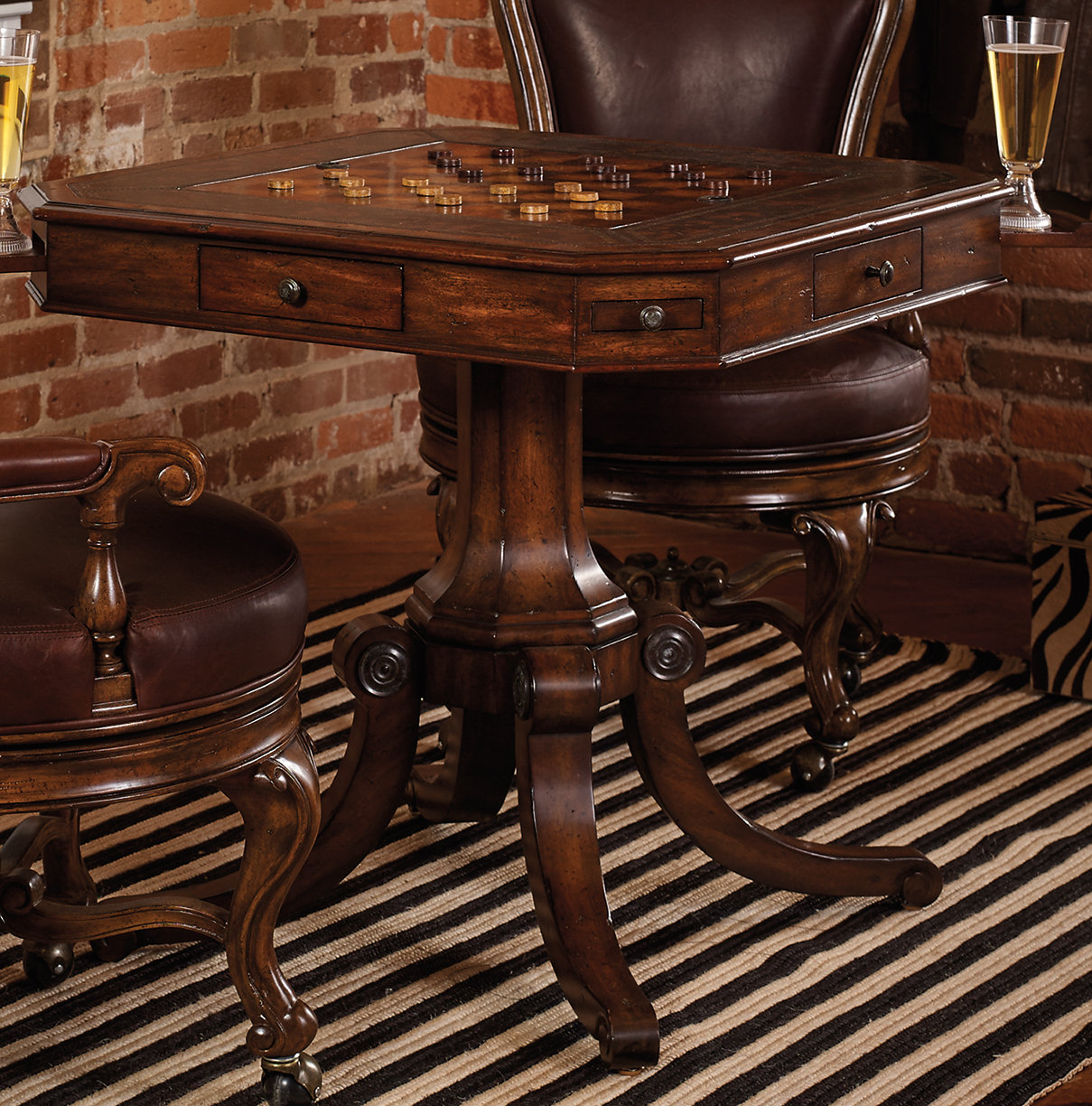 Maitland-Smith 34" Choate Chess/Backgammon Table in Octagonal - Wayfair ...