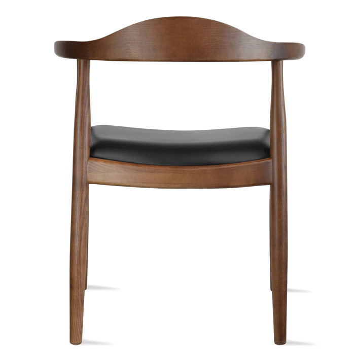 Corrigan Studio® Solid Real Wood Open Back Pu Leather Seat Dining Arm ...