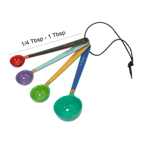 Creative Co-Op 4-Piece Enameled Stainless Steel Measuring Spoons With ...