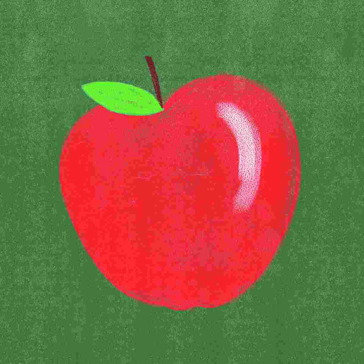 Winston Porter Chalkboard Apple - Wrapped Canvas Print | Wayfair