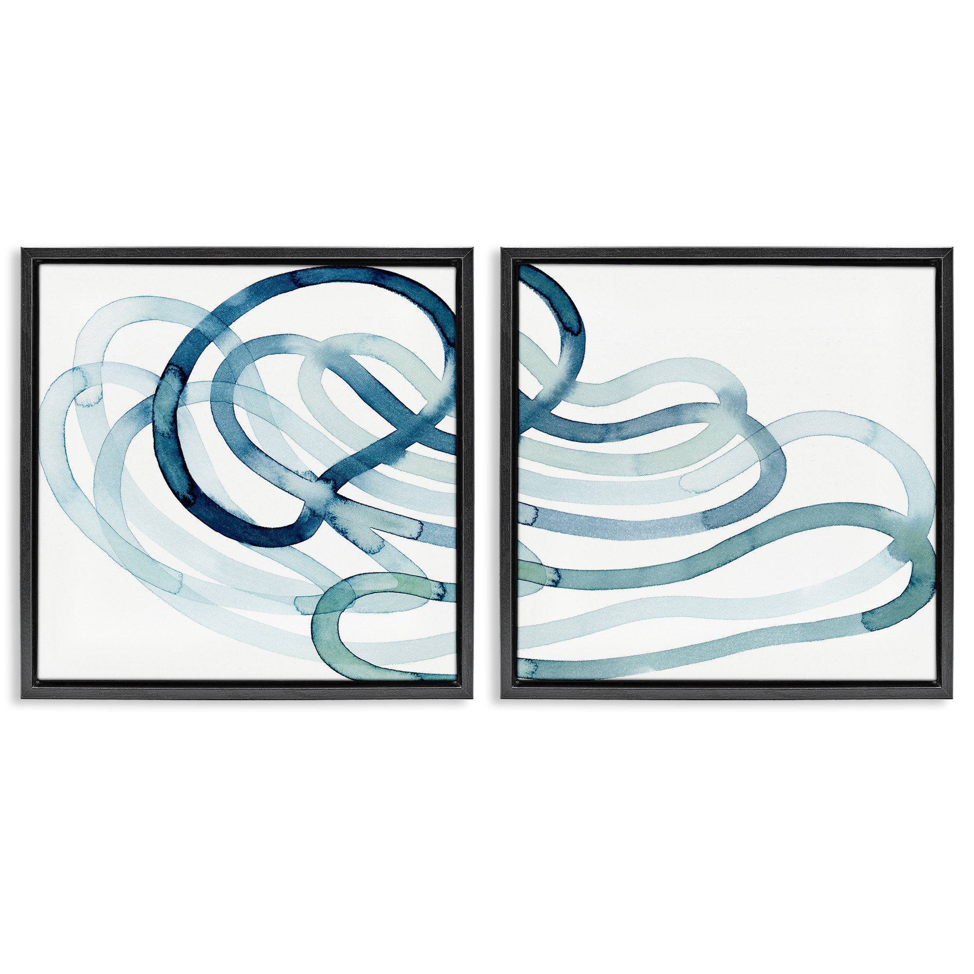 Brayden Studio® Lively Organic Abstract Line 2 Piece Framed Floater ...