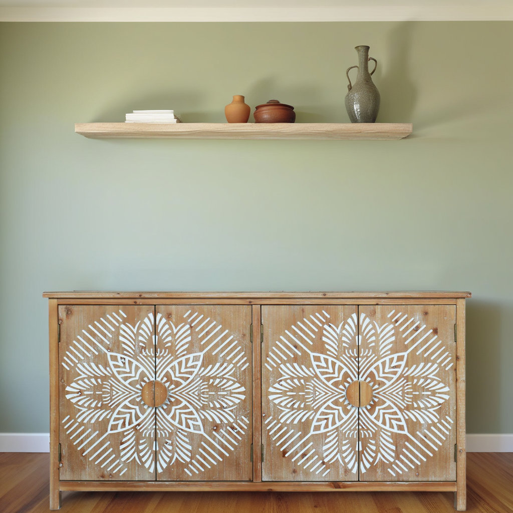One Allium Way® 60" Two-Tone Wood Accent Cabinet – Vintage-Inspired ...