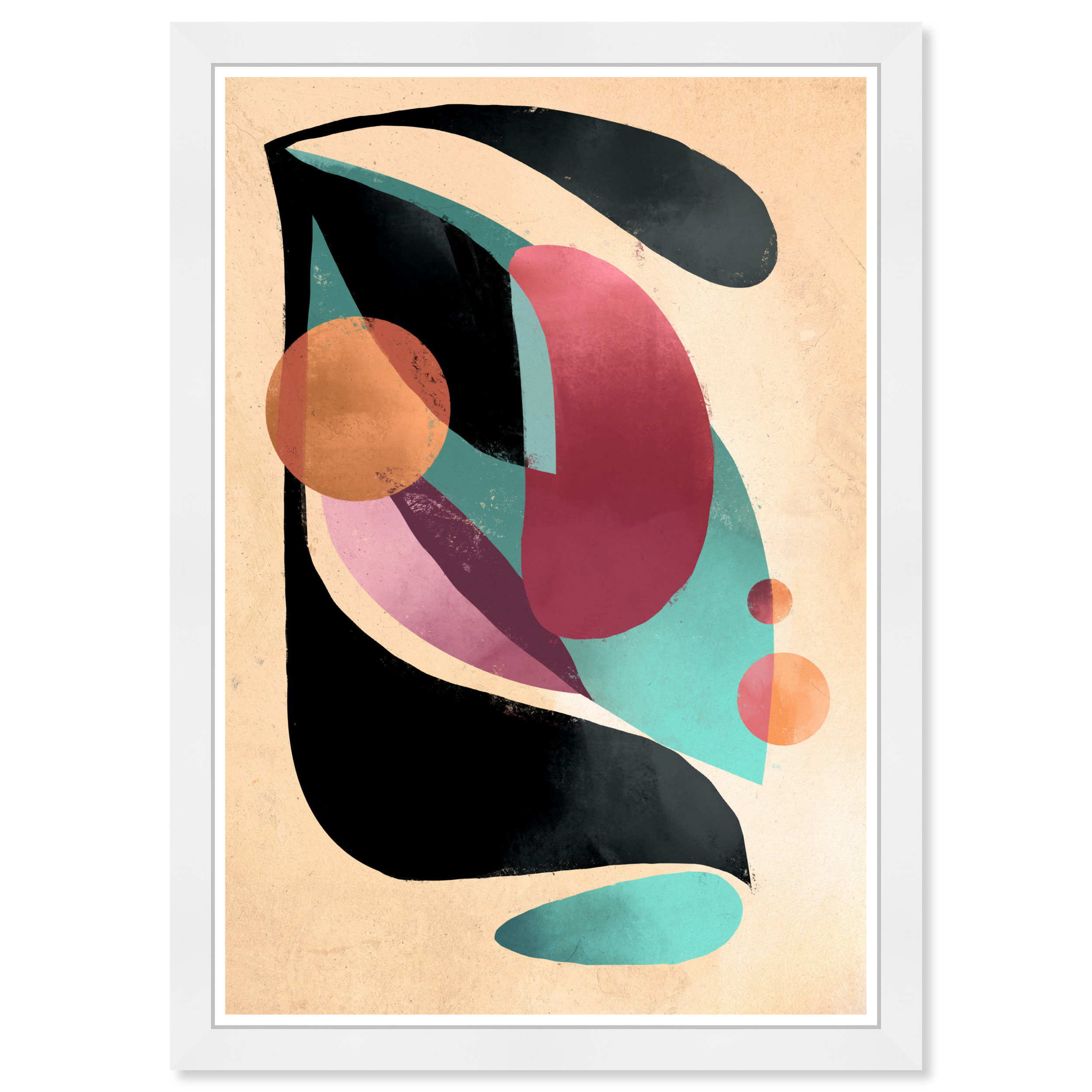 George Oliver Abstract A Neutral Portrait Green Paper Wall Art Print ...