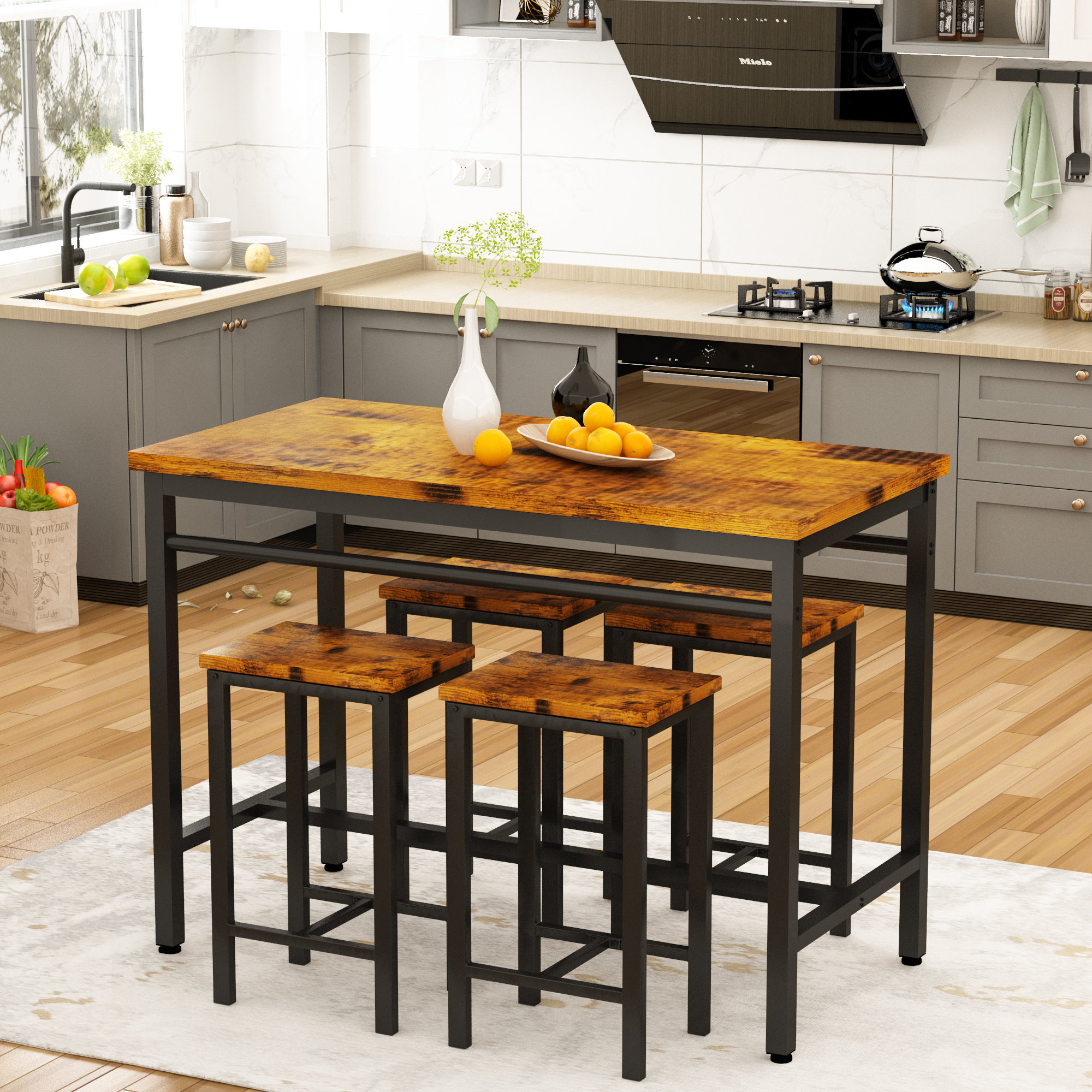 17 Stories 5 - Piece Rustic Bar Table Set | Wayfair