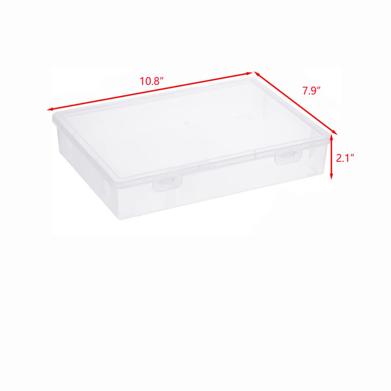 Rebrilliant Clear Plastic Storage Box with Flap Lid, 2 Pack | Wayfair