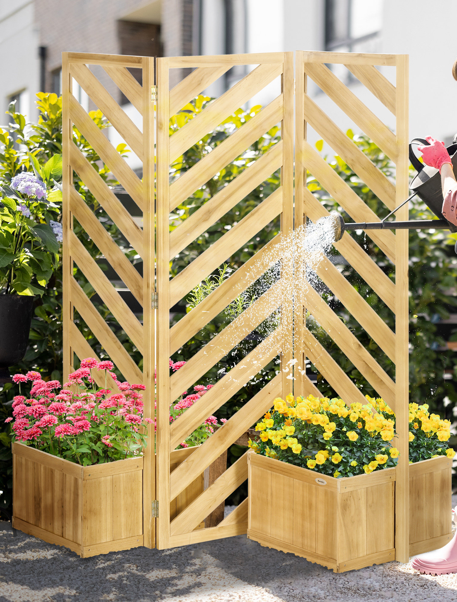 Gracie Oaks Taneice 65" H x 62.25" W Wood Folding Trellis - Wayfair Canada