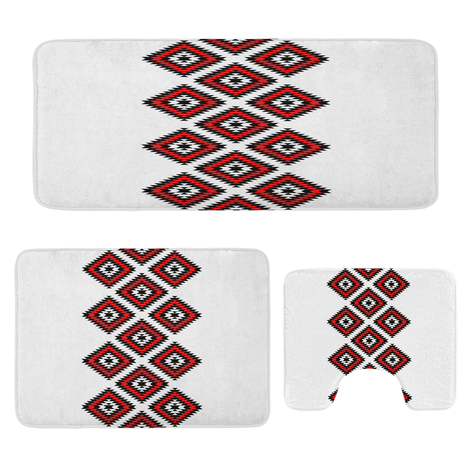 East Urban Home Tribal Bathroom Rug Set 3 Pieces U-Shape & Rectangle ...