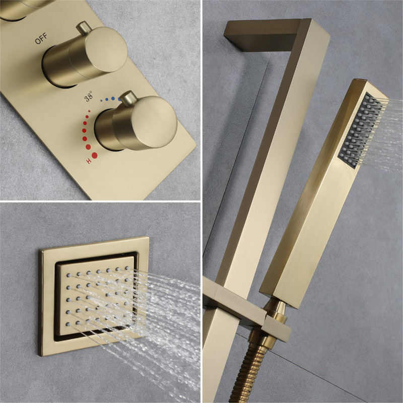 Smart Living&Technology Thermostatic Complete Shower System with Rough ...
